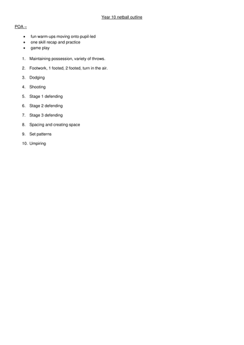 Year 8 & 10 Netball unit plans, lessons plans and resources | Teaching ...