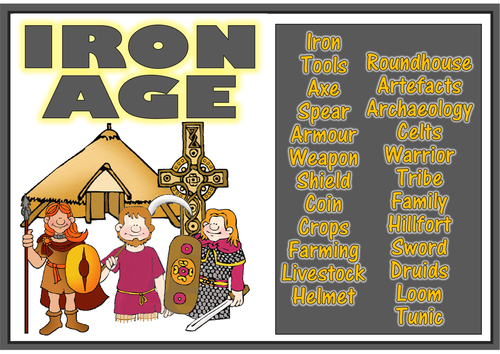 IRON AGE TEACHING RESOURCES HISTORY KEY STAGE 2 TOOLS WEAPONS DISPLAY ...
