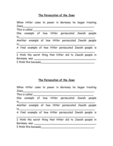 Jewish Persecution | Teaching Resources