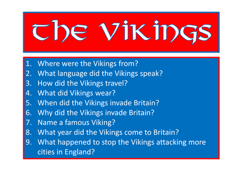 VIKINGS TEACHING RESOURCES HISTORY KEY STAGE 2 MIDDLE AGES GEOGRAPHY ...