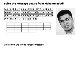 Muhammad Ali Puzzle Messages | Teaching Resources