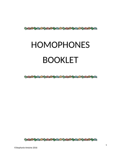 HOMOPHONES BUNDLE | Teaching Resources