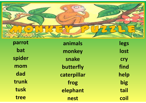 MONKEY PUZZLE STORY TEACHING RESOURCES LITERACY READING EYFS KS 1-2 ...