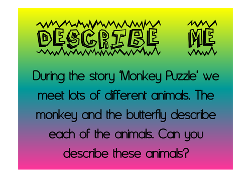 MONKEY PUZZLE STORY TEACHING RESOURCES LITERACY READING EYFS KS 1-2 ...