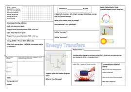 Exploring Science 8K- Energy transfers Revision poster | Teaching Resources