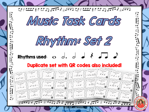 Rhythm Task Cards Set 2 | Teaching Resources