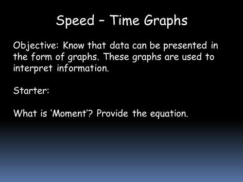 Speed-Time Graph | Teaching Resources