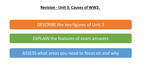 AQA History GCSE Unit 3 revision lesson. Causes of WW2. | Teaching ...