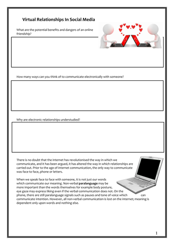 Relationships - Virtual Relationship in Social Media Workbook - AQA New ...