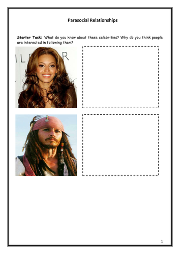 Relationships - Parasocial Relationships Workbook - AQA New ...