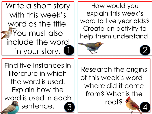 Word Birds Word of the Week Year 10 High-Level Vocabulary Builder: 40 ...