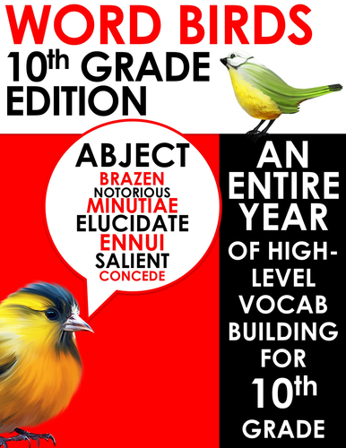 Word Birds Word of the Week Vocabulary Builder: 6th-12th Grade GROWING ...