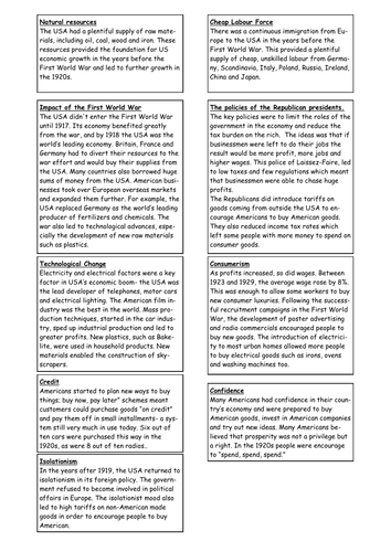USA 1919-41 Boom lessons | Teaching Resources