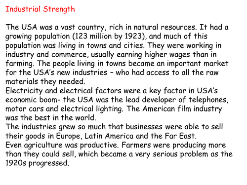 USA 1919-41 Boom lessons | Teaching Resources