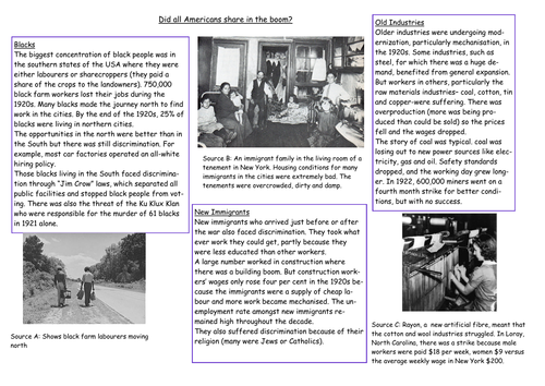 USA 1919-41 Boom lessons | Teaching Resources