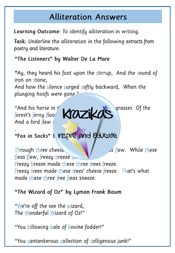Alliteration | Teaching Resources