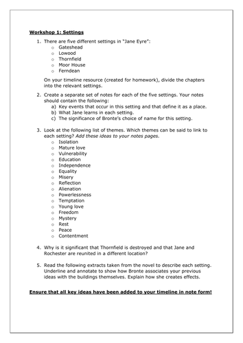 Jane Eyre New A-Level AQA A English Literature: Complete SOW and full ...