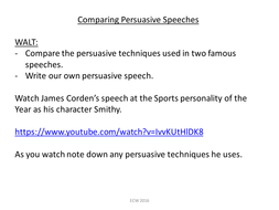 Comparing and Writing Persuasive Speeches | Teaching Resources