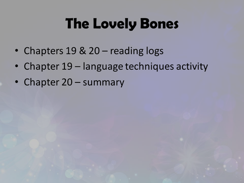 The Lovely Bones: 12 Week Scheme of Work (AS Language & Literature ...