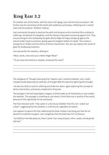 King Lear | Teaching Resources