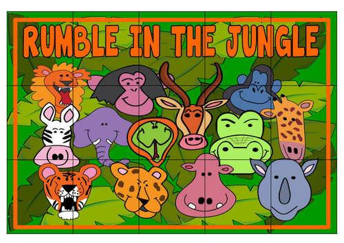 RUMBLE IN THE JUNGLE STORY TEACHING RESOURCES EYFS KS 1-2 STORY ANIMALS ...