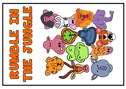 RUMBLE IN THE JUNGLE STORY TEACHING RESOURCES EYFS KS 1-2 STORY ANIMALS ...