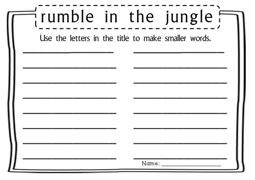 RUMBLE IN THE JUNGLE STORY TEACHING RESOURCES EYFS KS 1-2 STORY ANIMALS ...