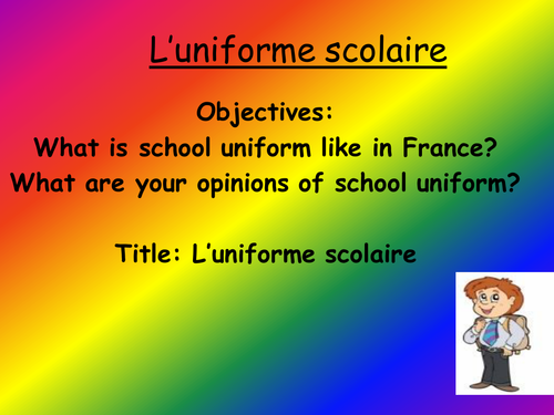 Mon uniforme scolaire | Teaching Resources