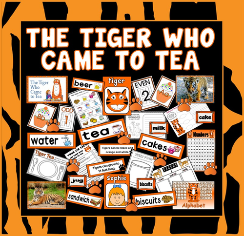 TIGER WHO CAME TO TEA STORY TEACHING RESOURCES EYFS KS1 ENGLISH MORALS ...