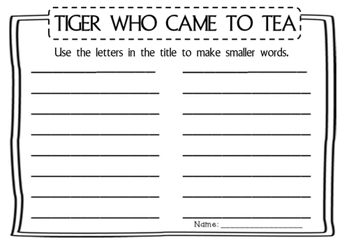 TIGER WHO CAME TO TEA STORY TEACHING RESOURCES EYFS KS1 ENGLISH MORALS ...