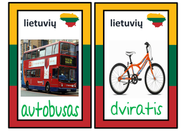 LITHUANIAN LANGUAGE TEACHING RESOURCES DISPLAY posters flashcards ...