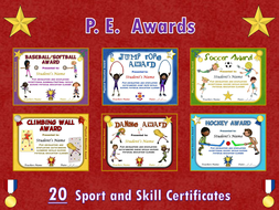 PE AWARDS- 20 Sport and Skill Certificates | Teaching Resources