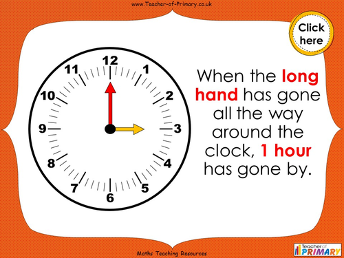 Seconds, Minutes and Hours - Year 1 | Teaching Resources