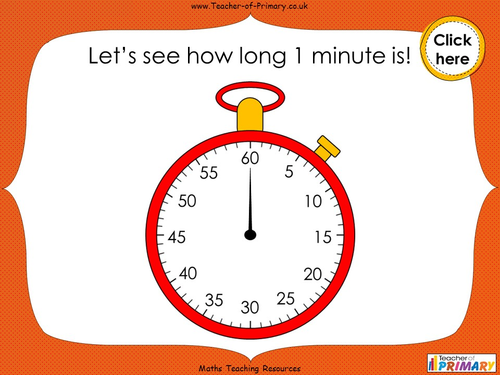 Seconds, Minutes and Hours - Year 1 | Teaching Resources