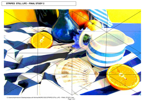 ART & DESIGN NATIONAL 5/HIGHER EXPRESSIVE STILL LIFE IMAGES "STRIPES ...