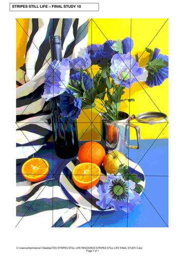 ART & DESIGN NATIONAL 5/HIGHER EXPRESSIVE STILL LIFE IMAGES "STRIPES ...