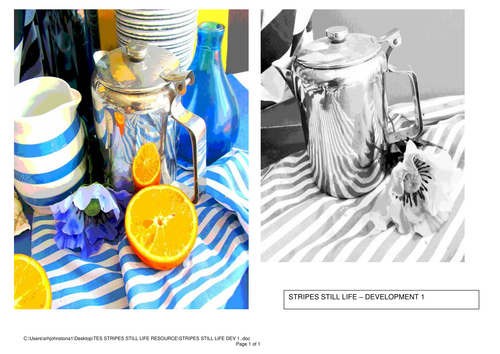 ART & DESIGN NATIONAL 5/HIGHER EXPRESSIVE STILL LIFE IMAGES "STRIPES ...