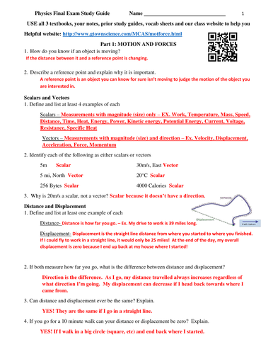 Bundled Physics Study Guides | Teaching Resources