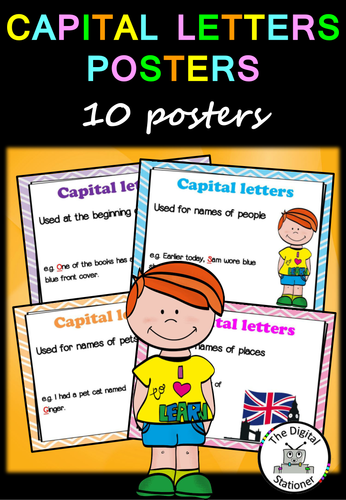 Capital Letters Posters Literacy - 10 posters | Teaching Resources