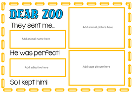 DEAR ZOO STORY TEACHING RESOURCES AND ZOO ROLE PLAY EYFS KS 1-2 ENGLISH ...