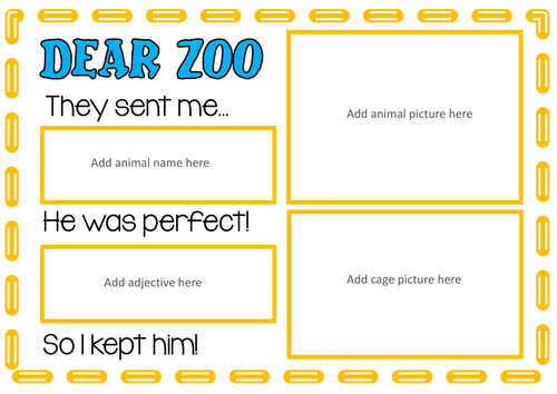 DEAR ZOO STORY TEACHING RESOURCES AND ZOO ROLE PLAY EYFS KS 1-2 ENGLISH ...