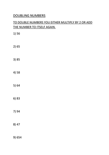 Doubling | Teaching Resources