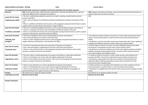 OCR New GCSE 9-1 English Language - Exam-style questions for Exploring ...