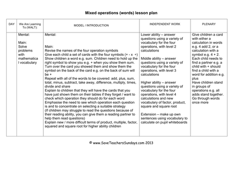 Maths Vocabulary KS2 Worksheets, Lesson Plans and Flash Cards ...