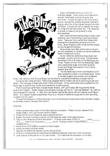 Jazz and Blues Scheme of Work | Teaching Resources