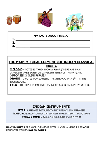 Indian Music Scheme of Work | Teaching Resources
