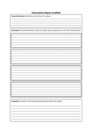 Information Report Scaffold | Teaching Resources