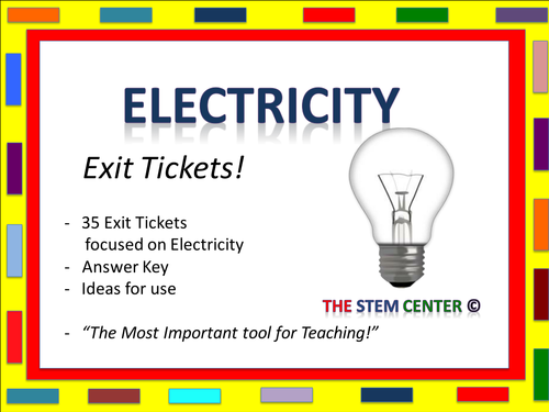 Electricity Exit Cards | Teaching Resources