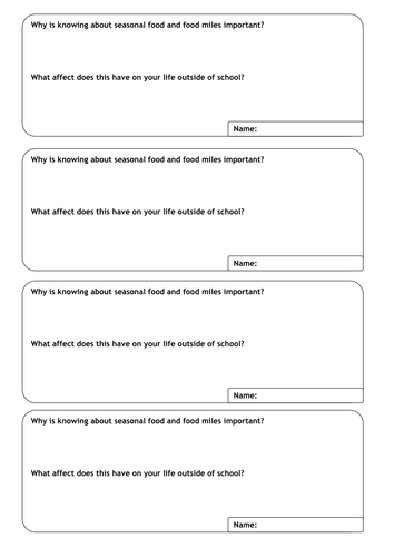 Lesson on Seasonal Food and Food Miles (Resources and PP) | Teaching ...