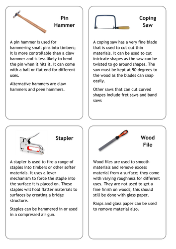 Wood Working Tool Recognition Activity | Teaching Resources